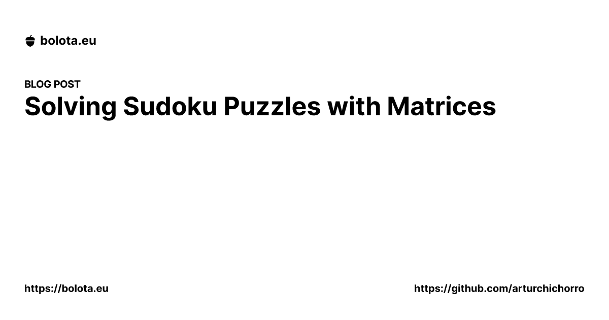 Solving Sudoku Puzzles with Matrices